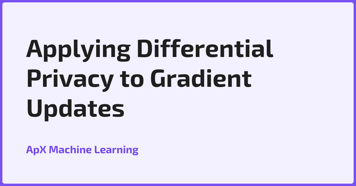Applying Differential Privacy to Gradient Updates