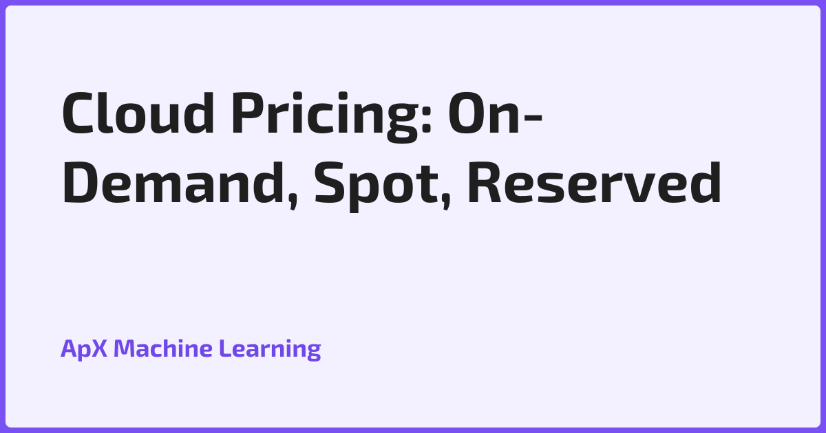Cloud Pricing: On-Demand, Spot, Reserved