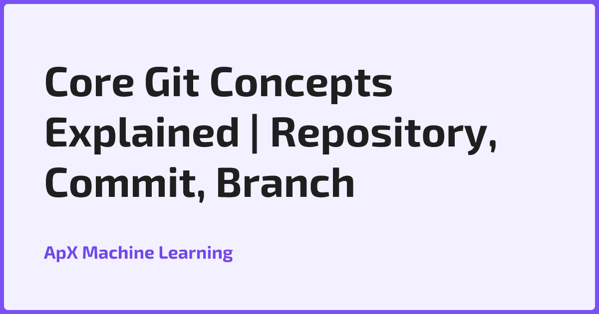 Core Git Concepts Explained | Repository, Commit, Branch