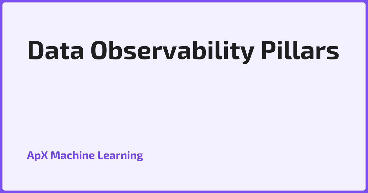 Data Observability Pillars