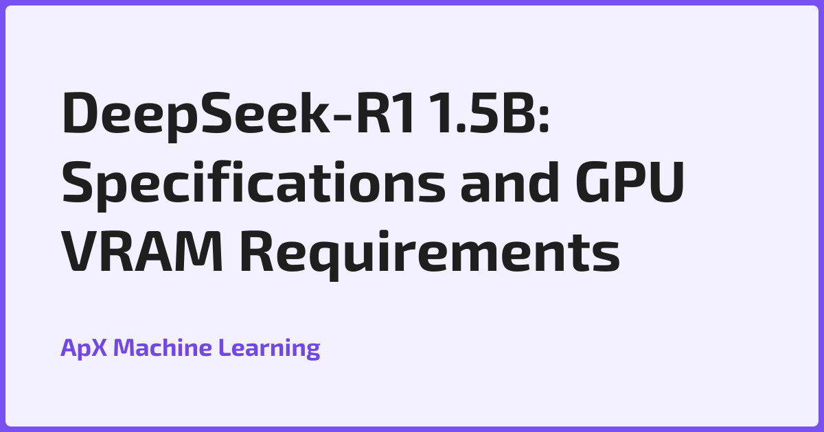 DeepSeek-R1 1.5B: Specifications and GPU VRAM Requirements