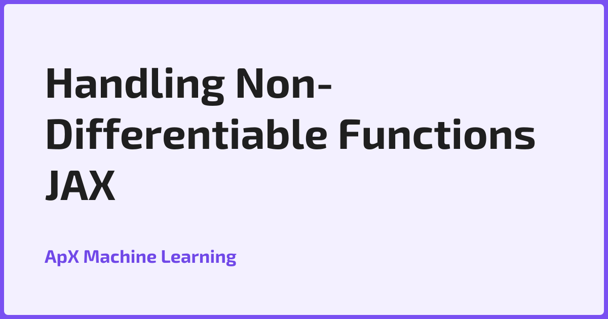 Handling Non-Differentiable Functions JAX