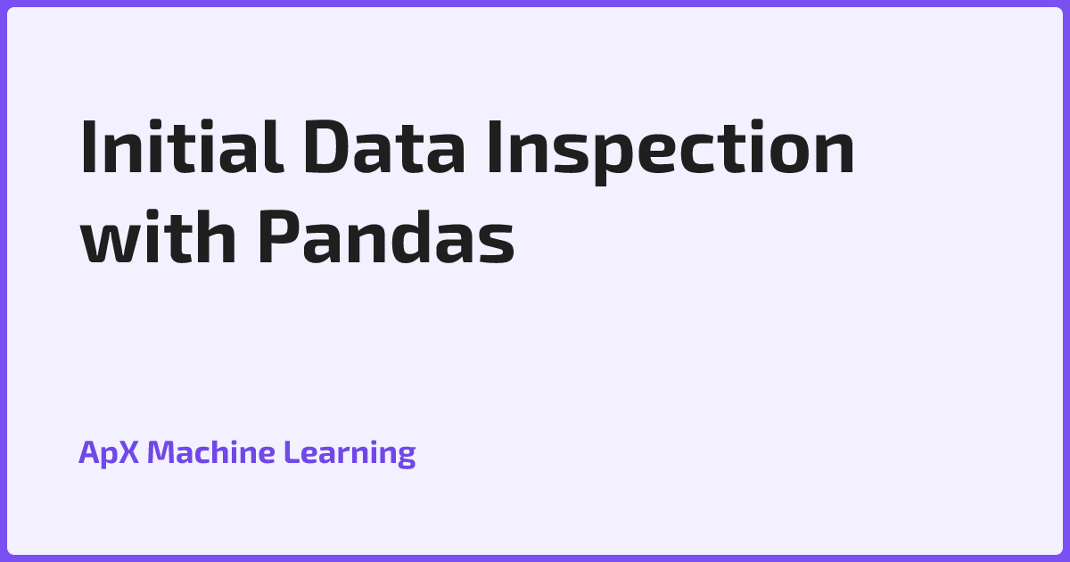 Initial Data Inspection with Pandas