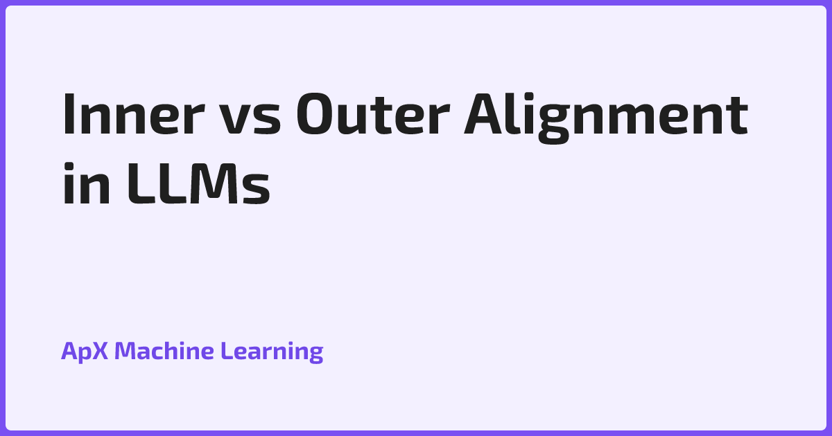 Inner vs Outer Alignment in LLMs