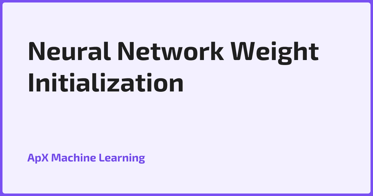 Neural Network Weight Initialization