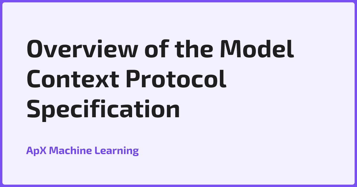 Overview of the Model Context Protocol Specification