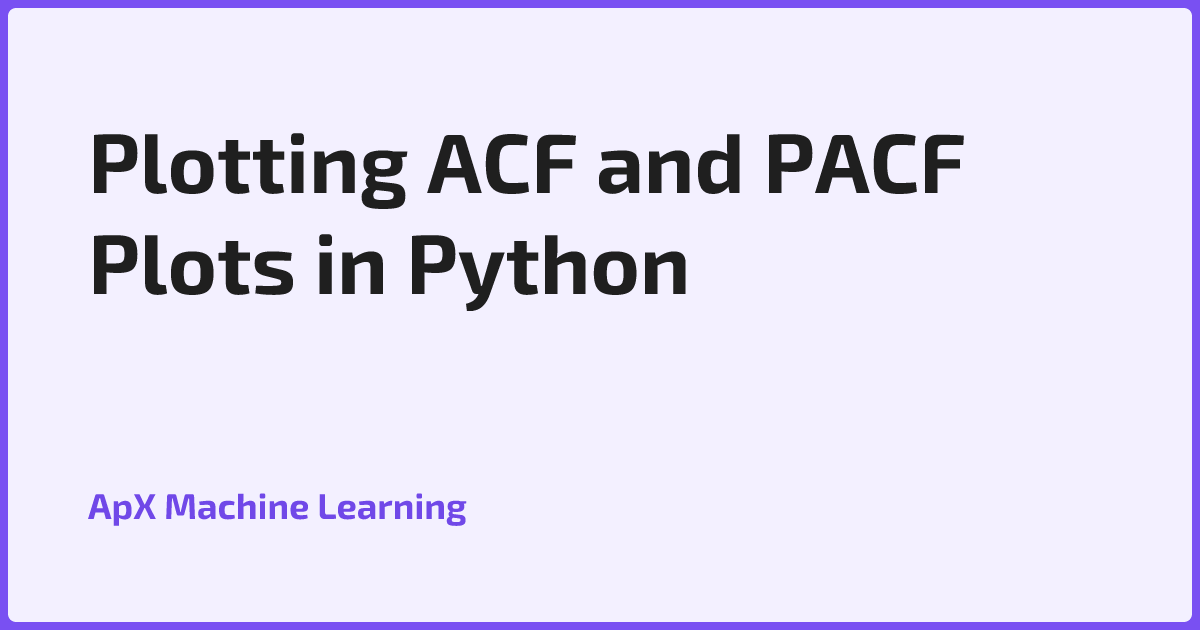 Plotting ACF and PACF Plots in Python