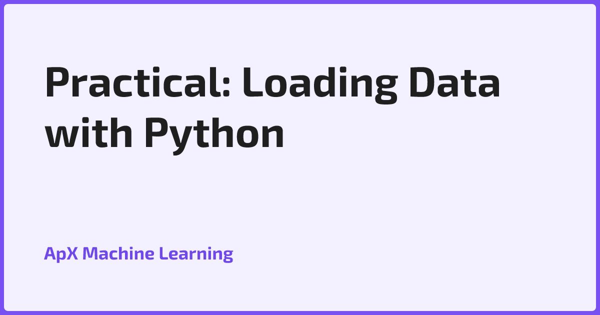 Practical: Loading Data with Python