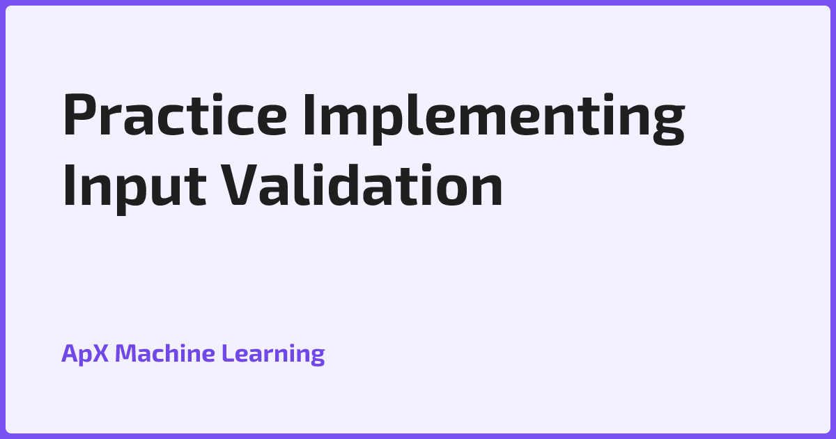 Practice Implementing Input Validation