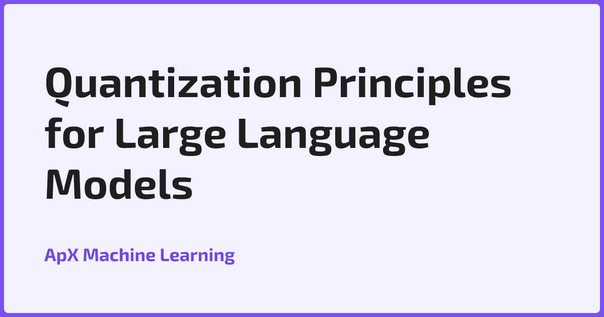 Quantization Principles for Large Language Models