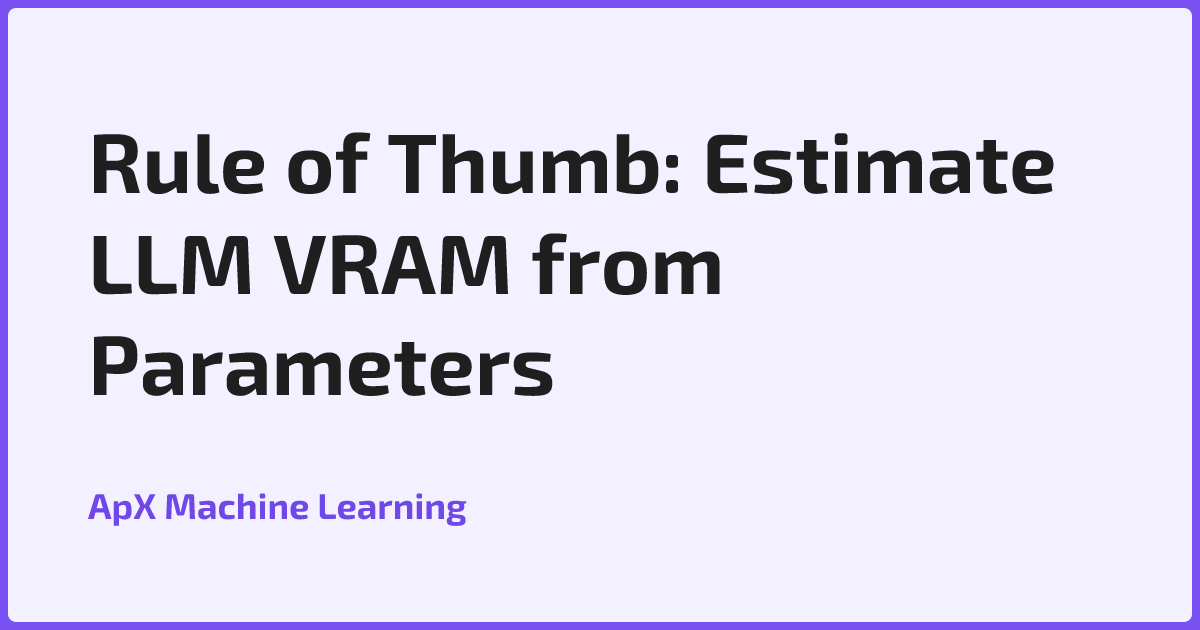 Rule of Thumb: Estimate LLM VRAM from Parameters
