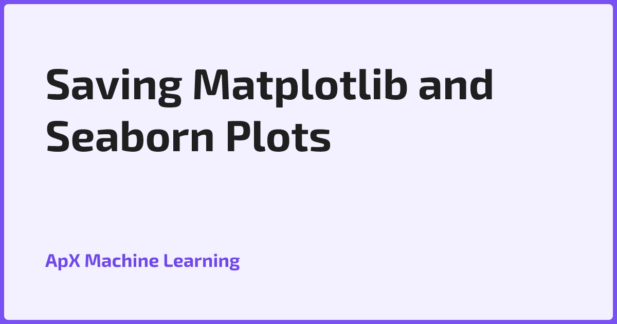 Saving Matplotlib and Seaborn Plots