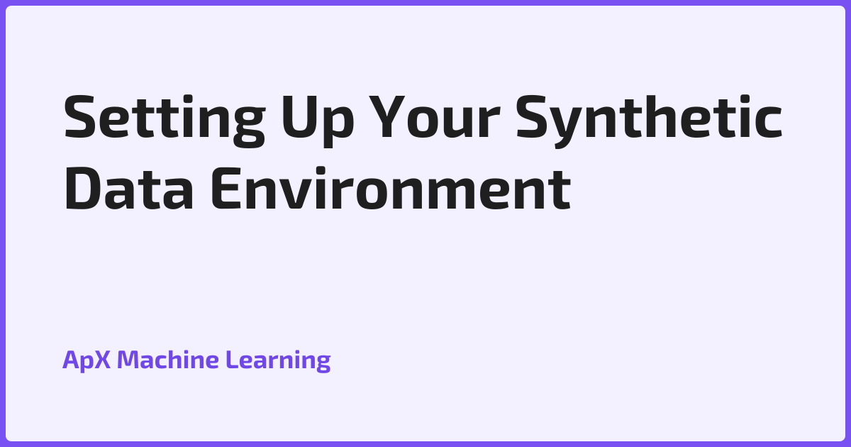 Setting Up Your Synthetic Data Environment