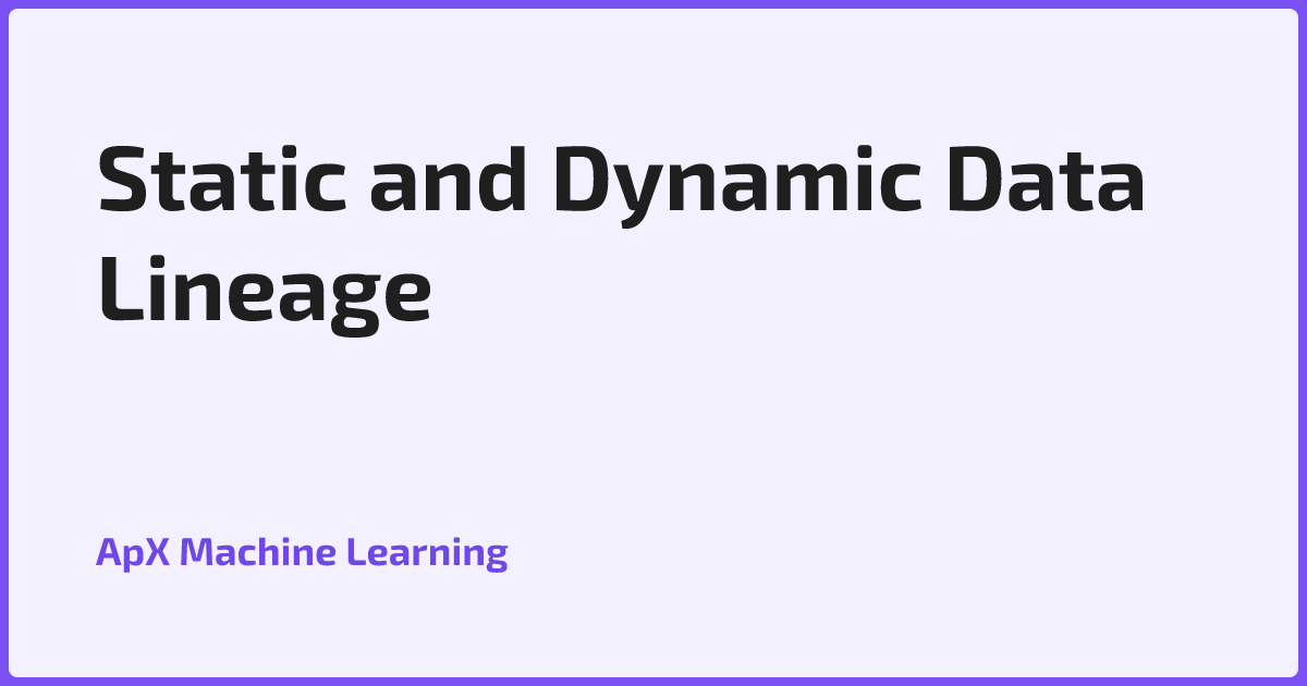 Static and Dynamic Data Lineage