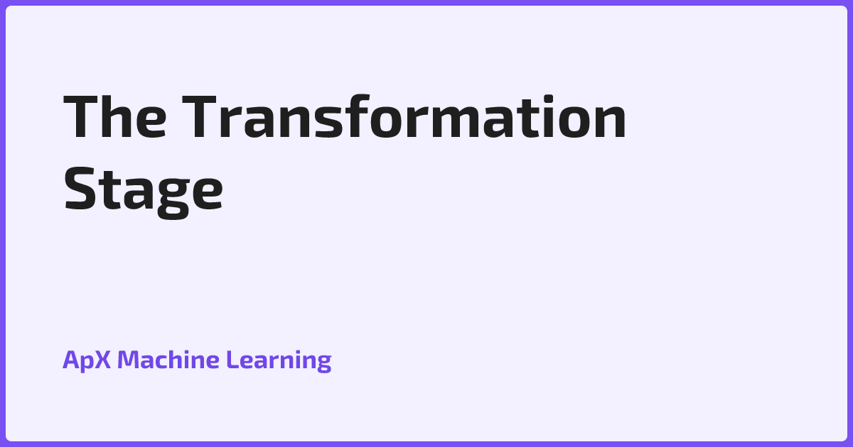 Quiz for The Transformation Stage | ApX Machine Learning