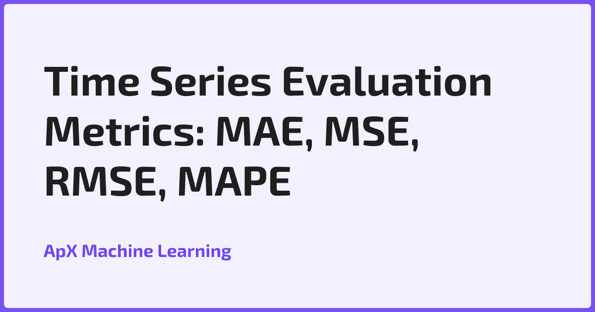 Time Series Evaluation Metrics: MAE, MSE, RMSE, MAPE