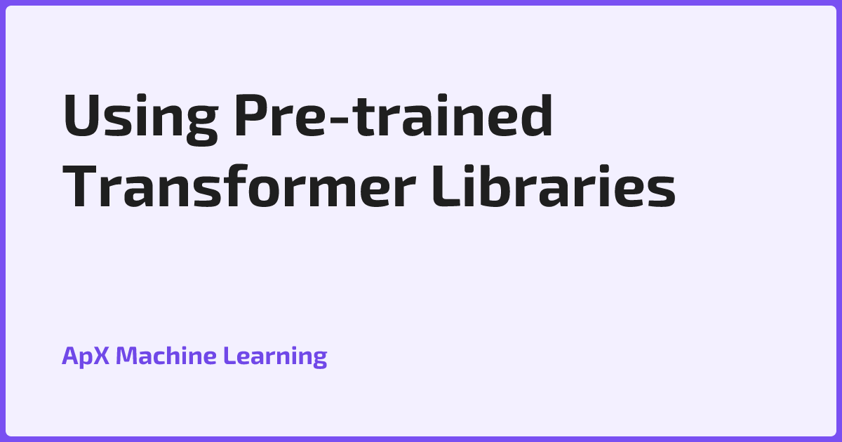 Using Pre-trained Transformer Libraries