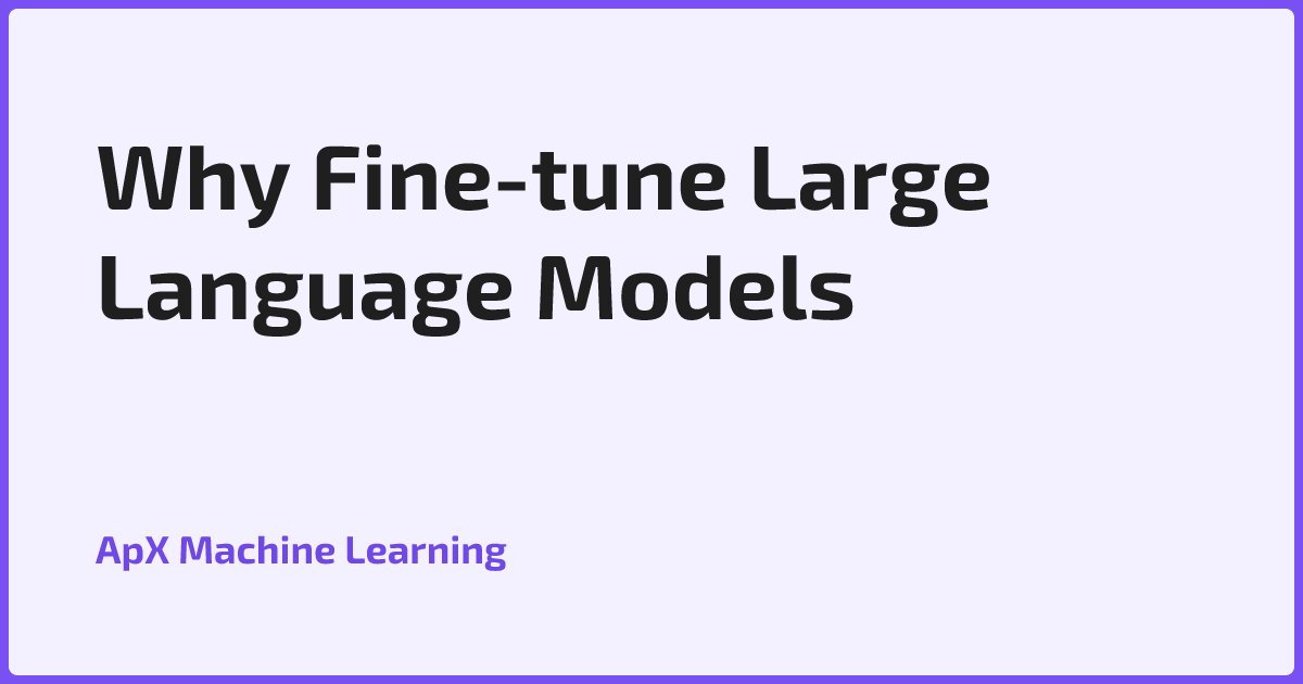 Why Fine-tune Large Language Models