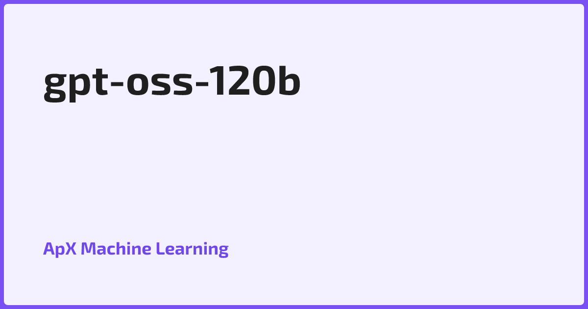 GPT-OSS 120B: Specifications and GPU VRAM Requirements
